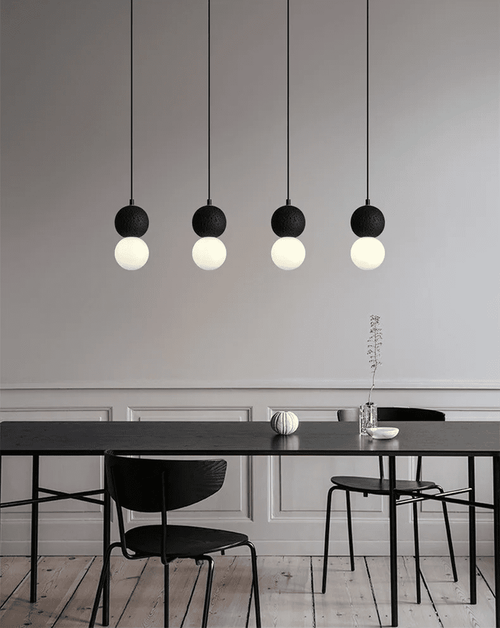 Cement and Glass Double Globes Pendant LED Light in Modern & Contempor ...