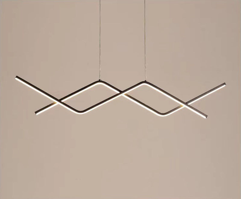 Zigzag Chandelier with Aluminum LED Lines in Scandinavian Style ...
