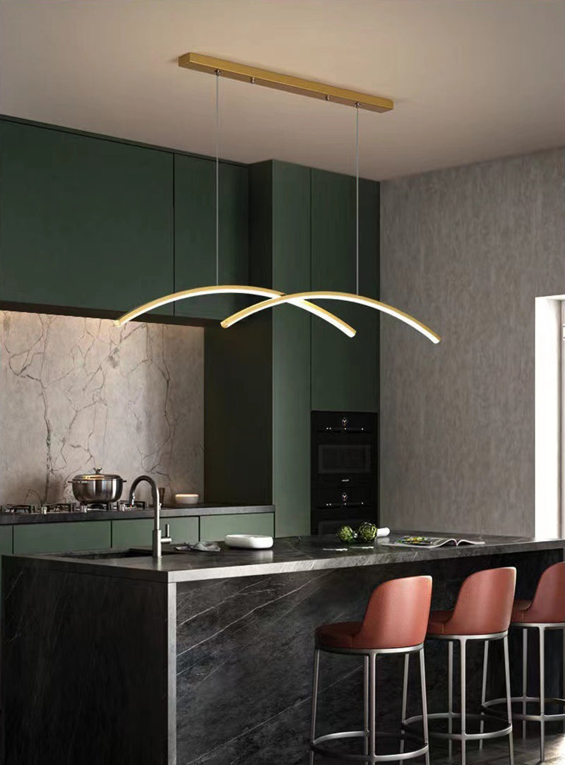 Arch Chandelier with Aluminum LED Lines in Scandinavian Style – Weavers ...