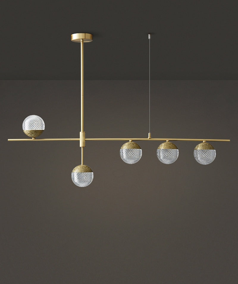 Chandelier with LED Crystal Globes in Mid-Century Modern Style ...
