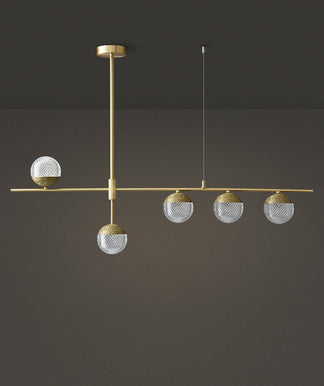 Chandelier with LED Crystal Globes in Mid-Century Modern Style ...