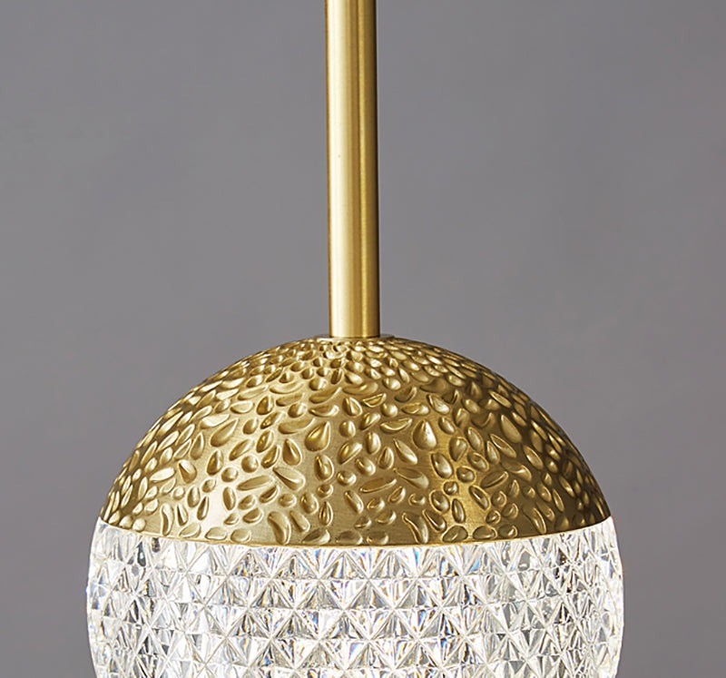 Chandelier with LED Crystal Globes in Mid-Century Modern Style ...