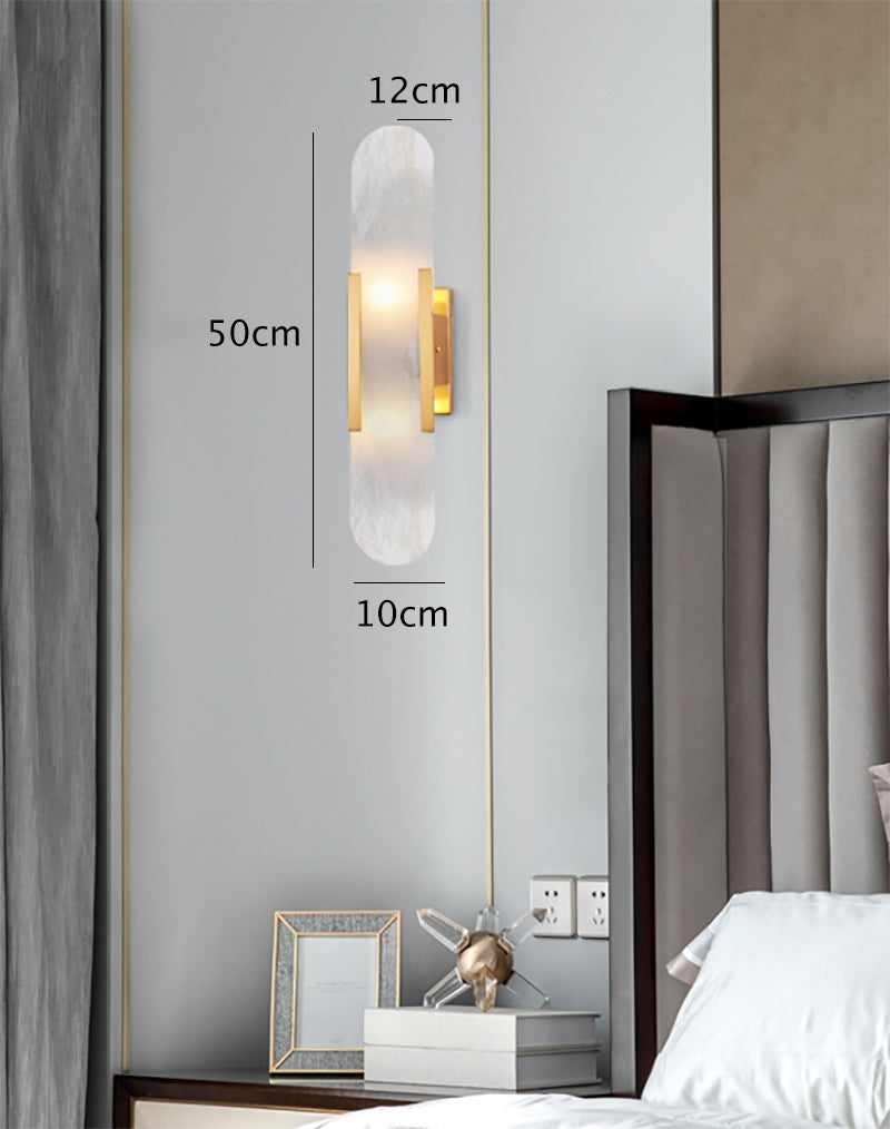 Marble LED Oval Wall Light in Art Deco Style – Weavers Ground