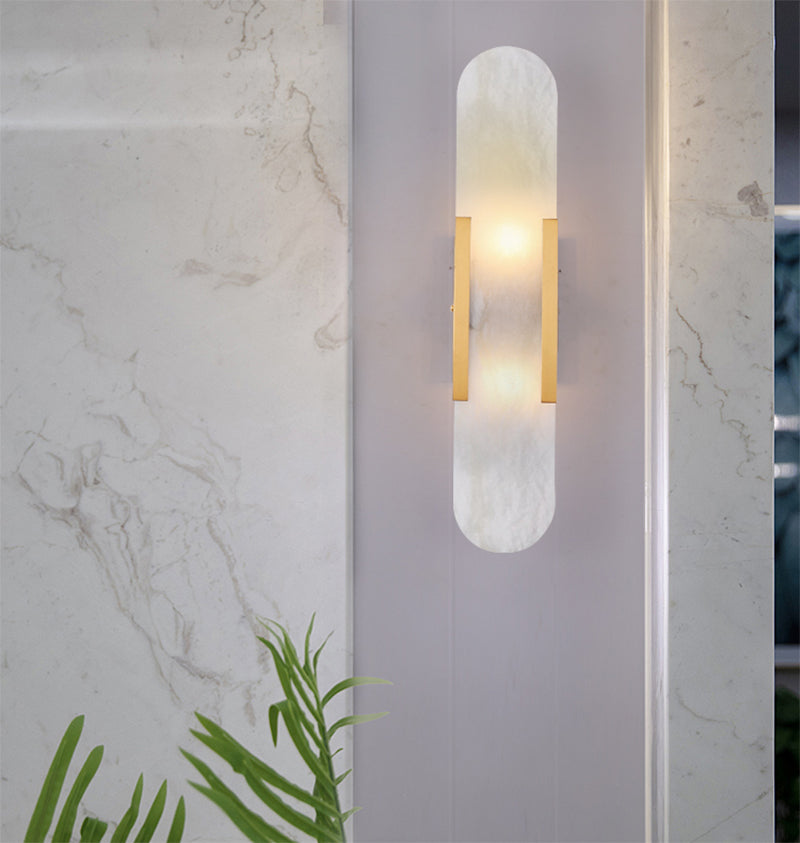 Marble LED Oval Wall Light in Art Deco Style – Weavers Ground