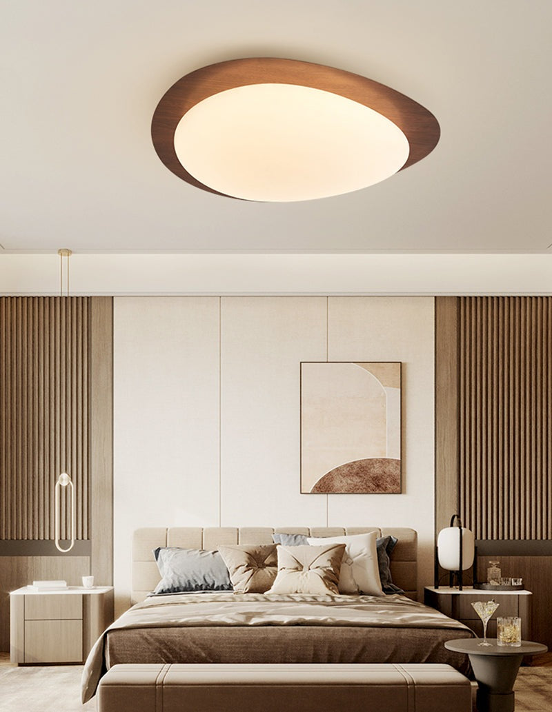 Wooden Pebble LED Flush Mount Ceiling Light in Modern & Contemporary S ...