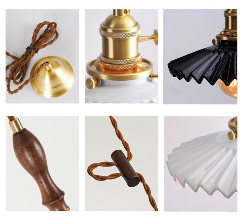 Glazed Ceramic Pendant LED Light in Pleated Tutu Shape - Bulb Included ...