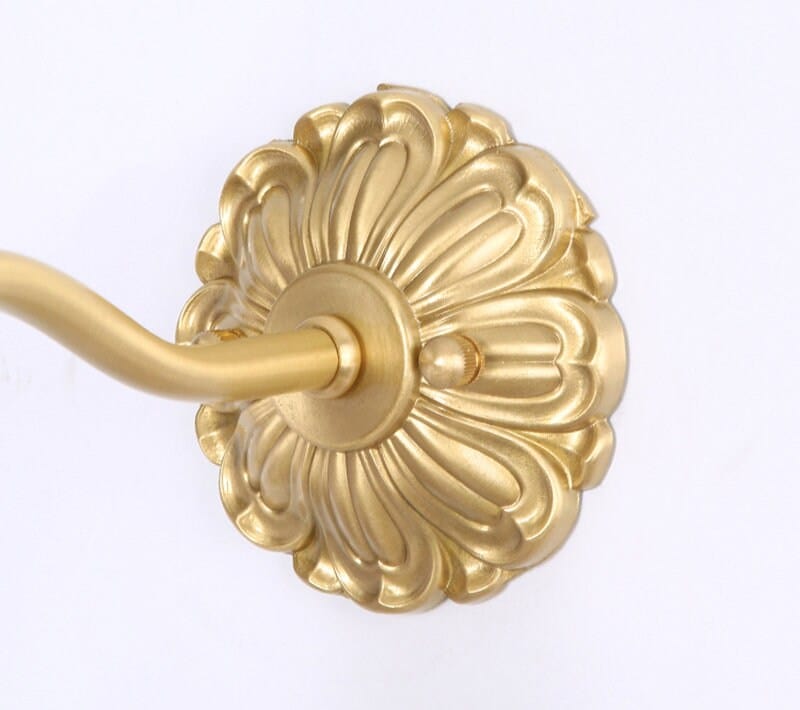 Frosted Layered Glass Flower Wall Light with Brushed Brass Carved Flow ...